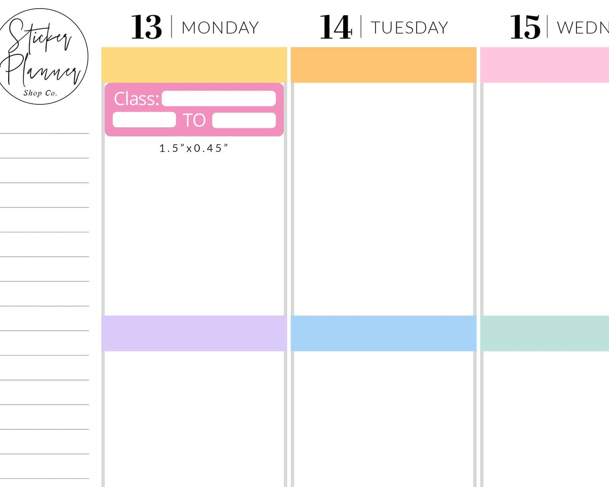 Class Schedule Planner Sticker – The Sticker Planner Shop