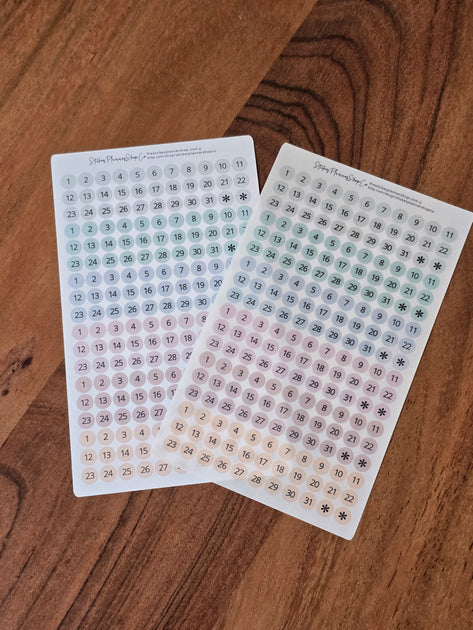 Date Dot Sticker Sheets – The Sticker Planner Shop