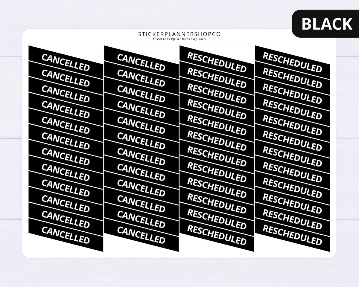 Cancelled Reschedule Planner Stickers – The Sticker Planner Shop