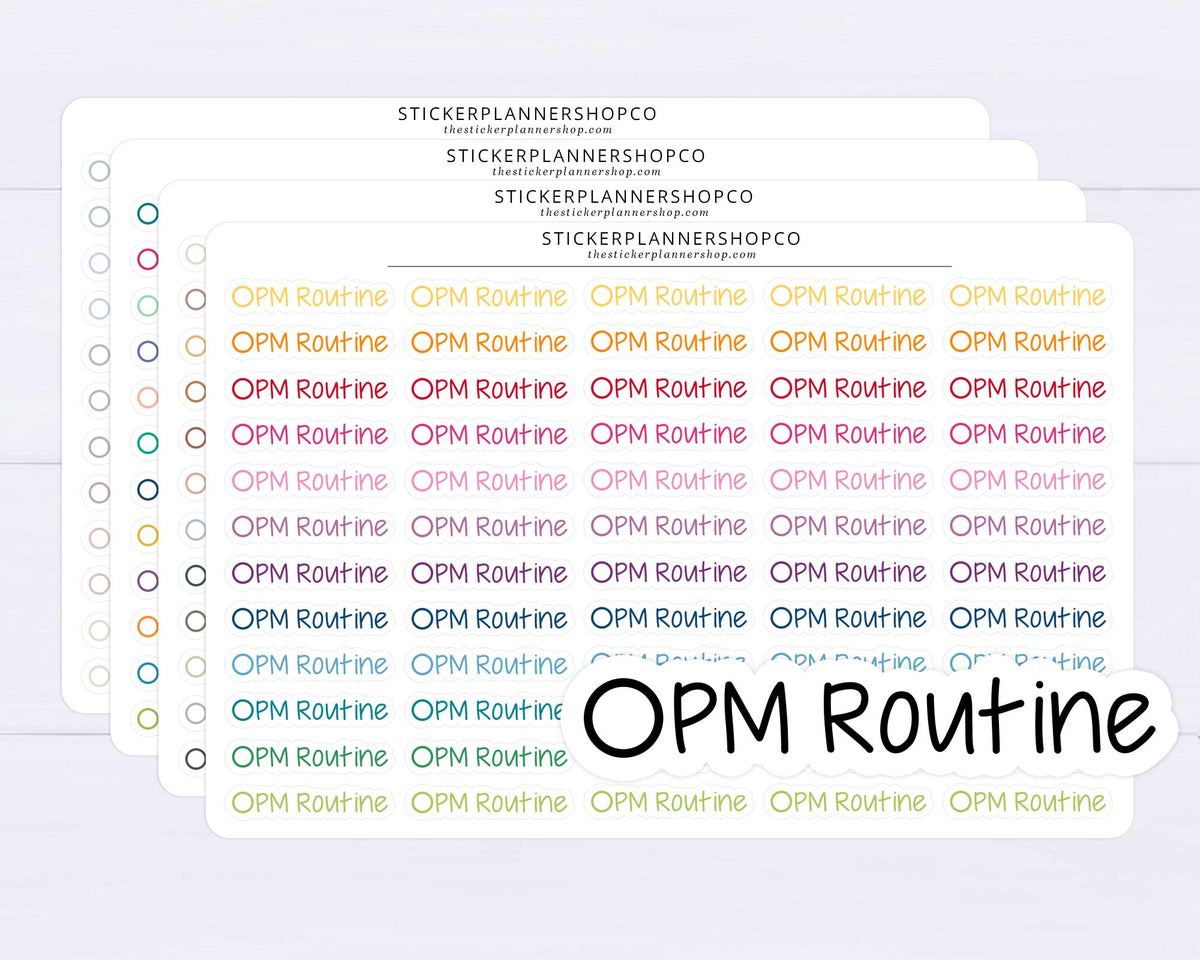 PM Routine Checkdot Text Stickers – The Sticker Planner Shop