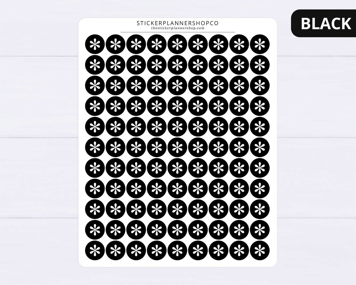 Asterisk Dot Bullet Point Planner Stickers – The Sticker Planner Shop